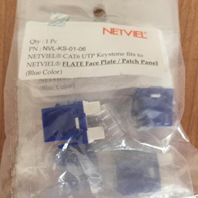 Jual Modular Jack CAT6 UTP RJ45 NETVIEL Face Plate / Patch Panel ...