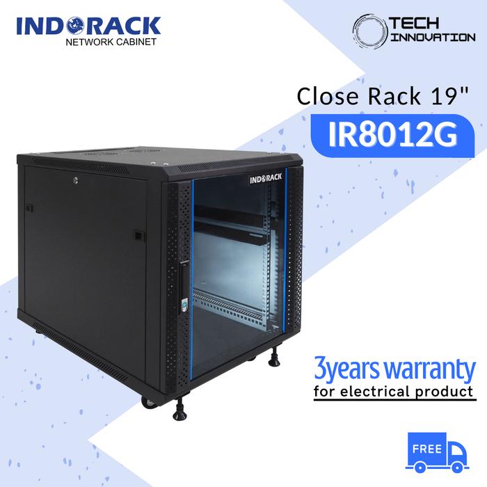 Jual INDORACK Close Rack 12U Depth 800mm Glass Door Rak Server 19" IR8012G - Kota Bandung - Tech ...