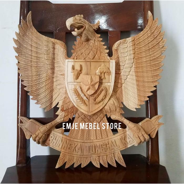 Jual ornamen kayu solid lambang burung garuda jati dekorasi ukir jepara ...