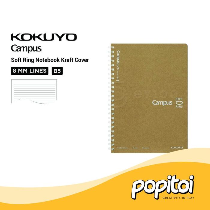 Jual Kokuyo Campus Soft Ring Notebook Kraft Cover B5 A5 Buku Tulis 360 - A5, 5 mm SQUARED - Kota ...