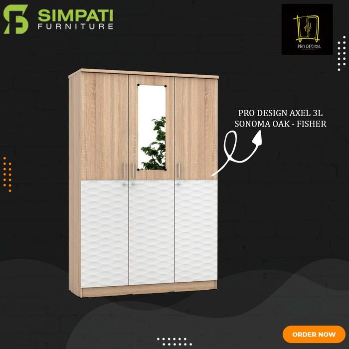 Jual Lemari Pakaian 3 Pintu Pro Design Axel 3L Fisher - Sonoma Oak - Kab. Tangerang - Simpati ...