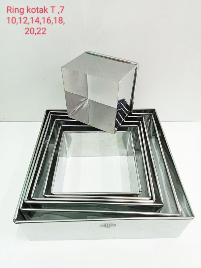 Jual Ring kotak Stainless 18x18 tinggi 7 cm / cetakan loyang tanpa alas ...