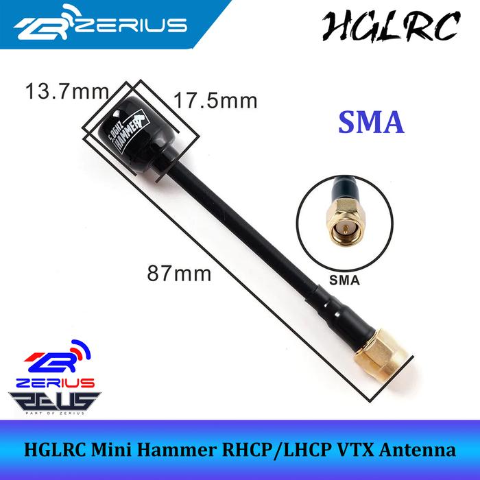 Jual HGLRC Mini Hammer RHCP / LHCP 2.5dBi 5.8GHz Antenna - SMA, LHCP - Jakarta Timur - Zerius ...