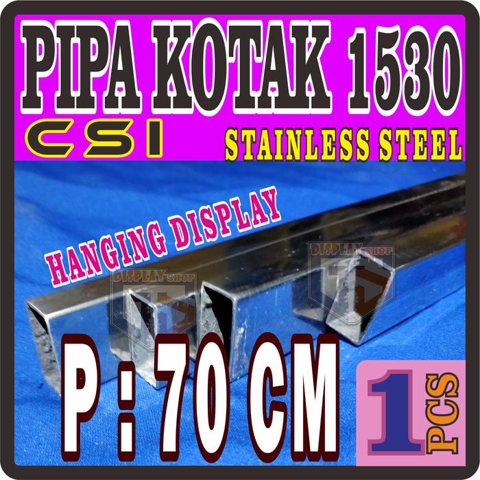 Jual PIPA KOTAK STAINLESS STEEL 1530 mm DISPLAY GANTUNGAN BAJU - Lc ...