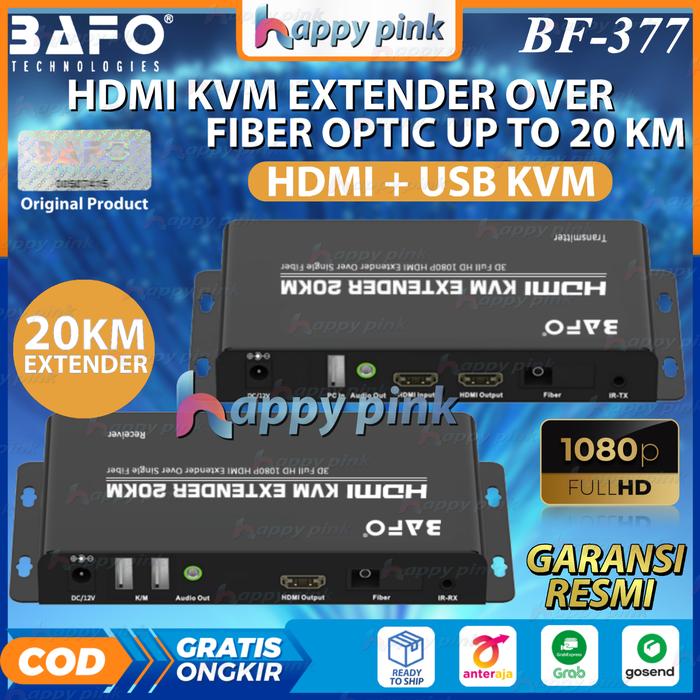 Jual BAFO HDMI + KVM Extender over via fiber optic up to 20KM BF 377 ...