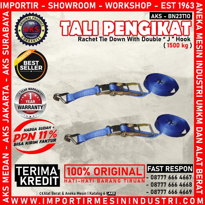 Jual Ratchet Tie Down Strap alat Ikat Barang Cargo Lashing - 3000 KG 10 ...