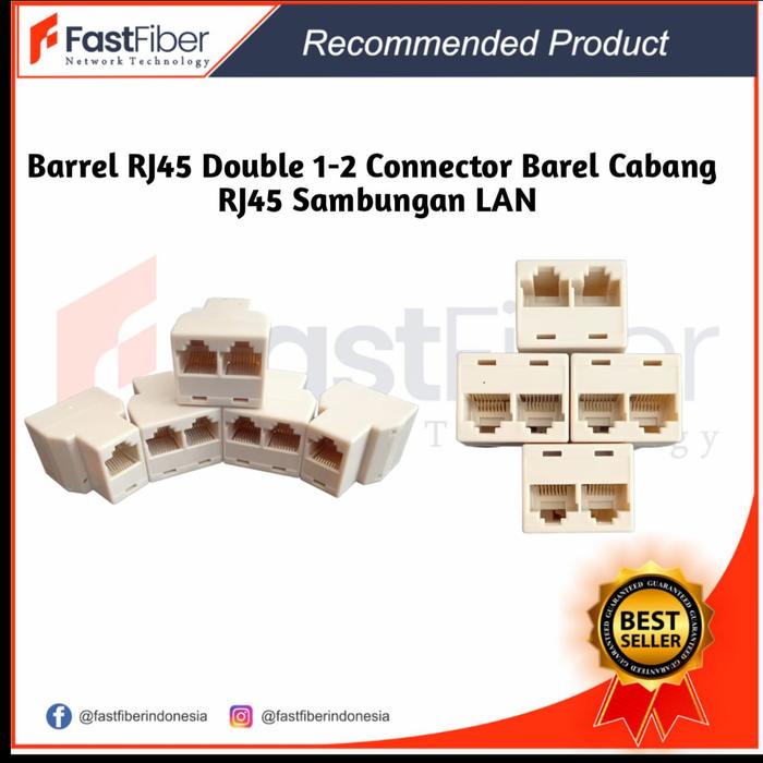 Jual Barrel RJ45 Double 1-2 Connector Barel Cabang RJ45 Sambungan LAN ...