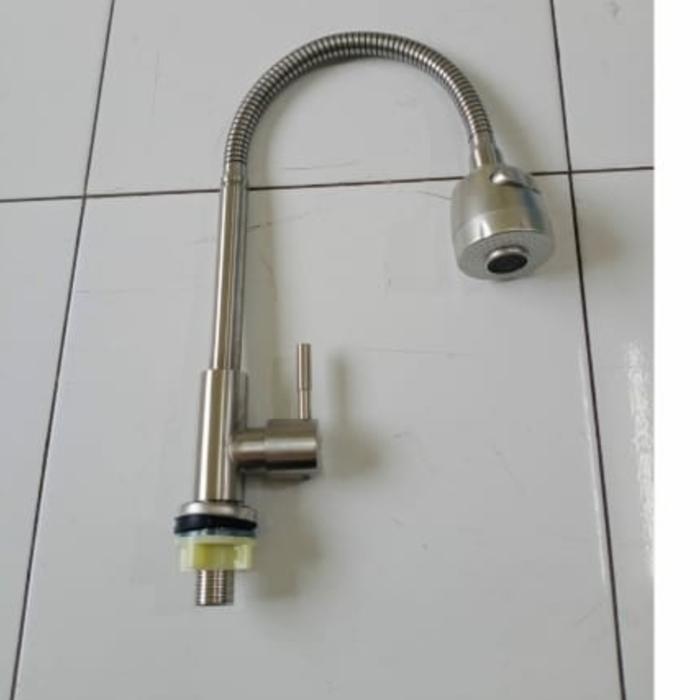 Jual Kran wastafel bak cuci piring meja stainless keran model flexible ...