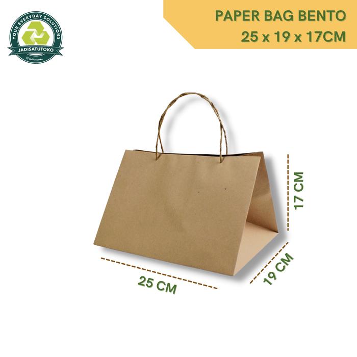 Jual Paper Bag polos Kue / Bento Box / Nasi box ukuran 25 x 19 x 17CM ...