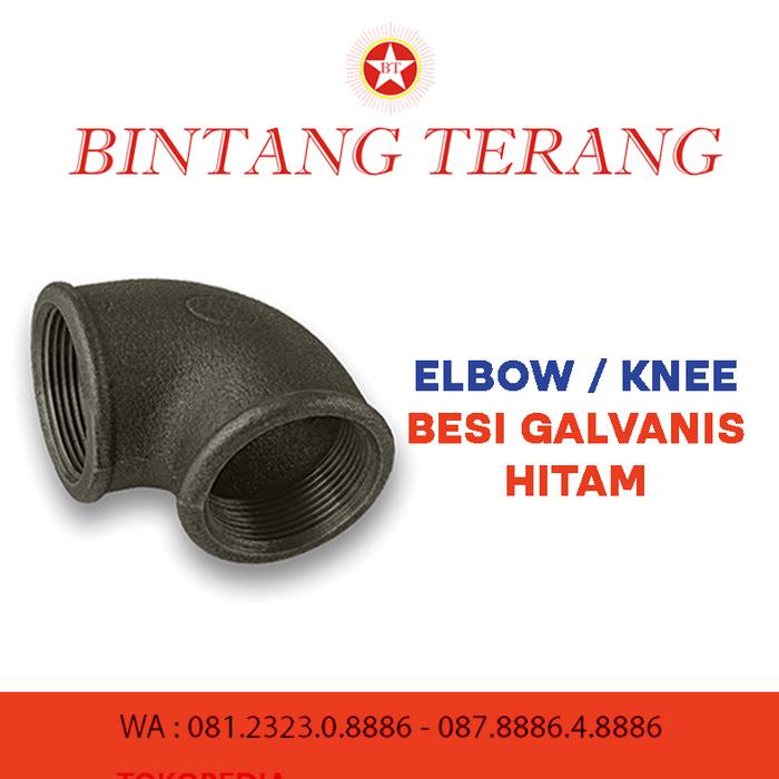 Jual Keni Besi Hitam 3/8 / Knee Drat Dalam Galvanis Hitam 3/8 / Elbow ...