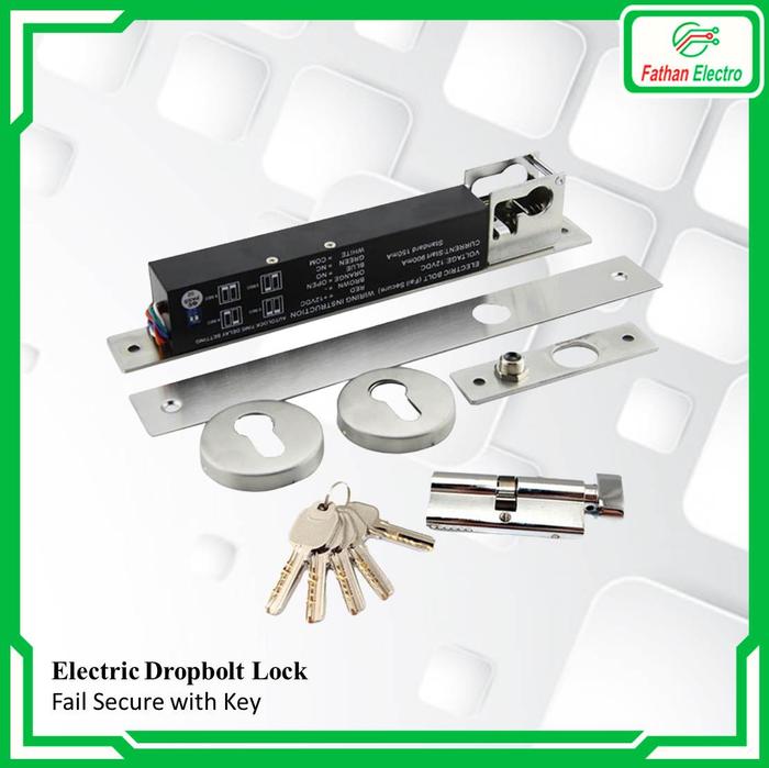 Jual Dropbolt Lock Fail Secure with Key - Electric Lock Drop Bolt ...