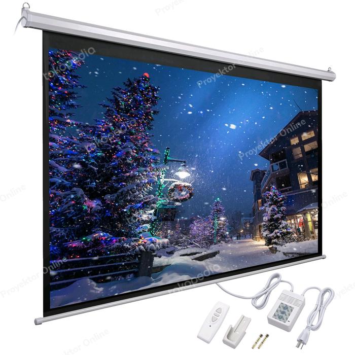 Jual Screen Projector 100" 4:3 Motorize / Layar Proyektor 100" 4:3 ...