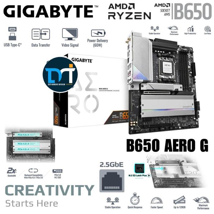 Jual GIGABYTE B650 AERO G - [Socket AM5, AMD B650, DDR5, USB3.2 , ATX ...