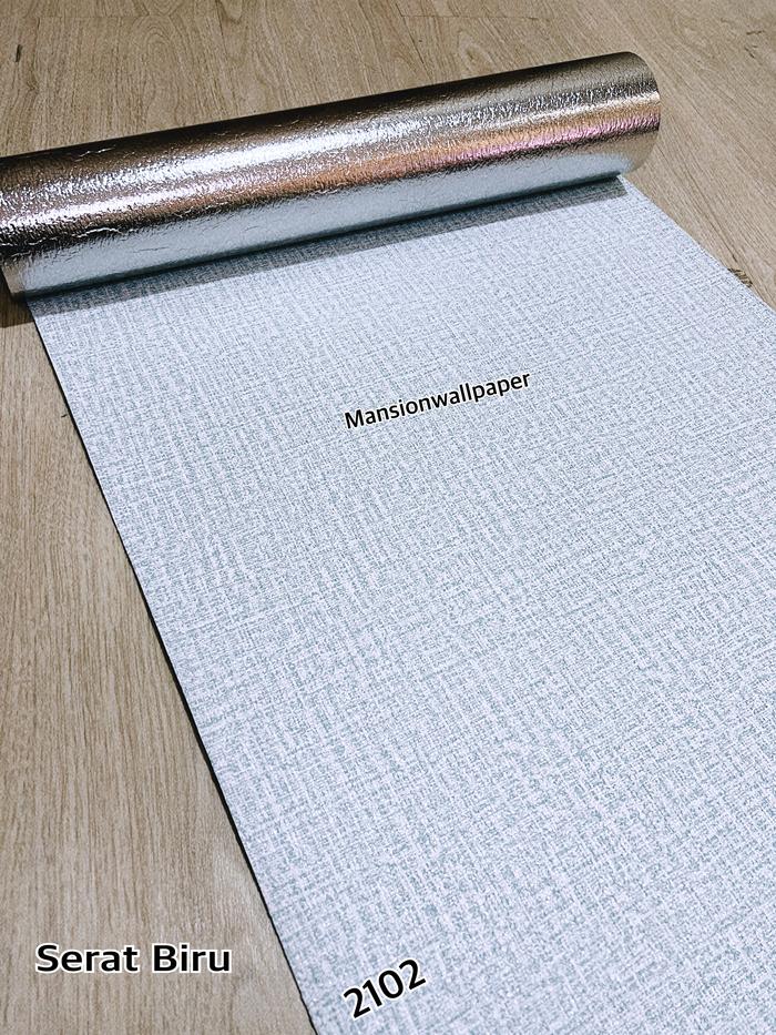 Jual Wallpaper Sticker Dinding Linen Lapis Alumunium Polos Putih Biru ...
