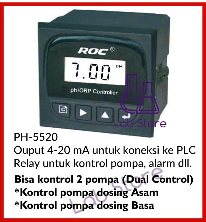 Jual pH Meter Controller / Monitor / Transmitter PH-5520 -- ROC ...