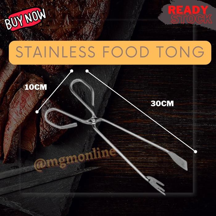 Jual Food Tong Stainless 30cm capitan gorengan makanan model garpu ...