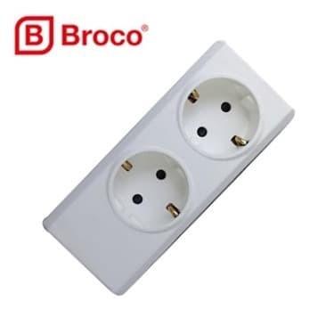 Jual STOP KONTAK BROCO 2 LOBANG OUTBOW TERMINAL BROCO COLOKAN LISTRIK ...