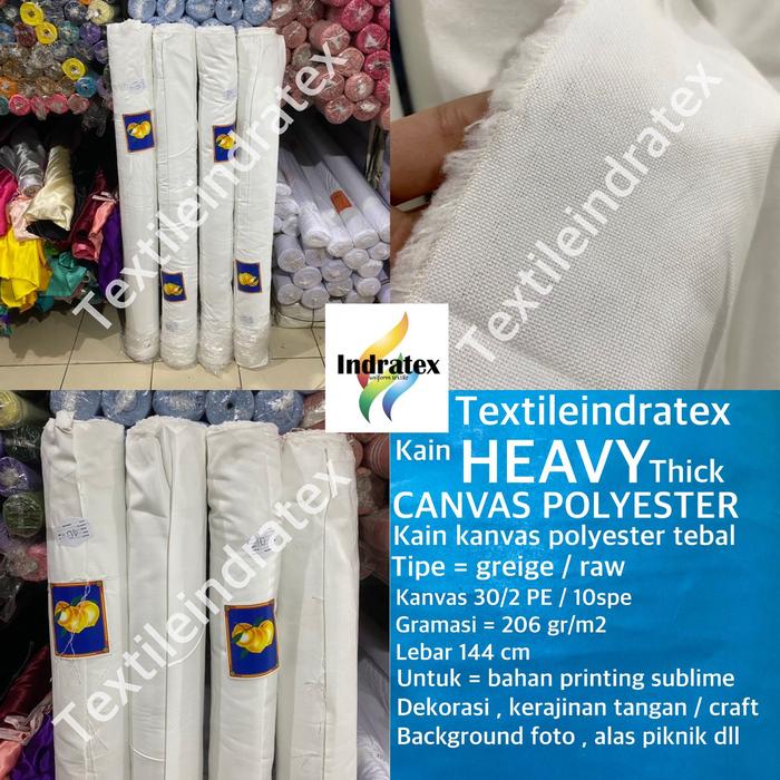 Jual ( per 1 roll) kain HEAVY CANVAS POLYESTER kanvas polyester greige ...