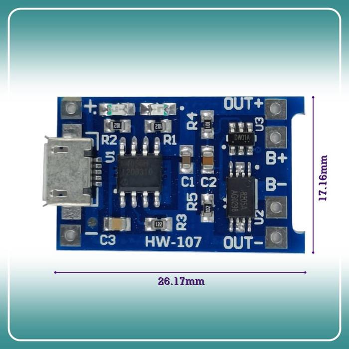 Jual 5V 1A micro USB 18650 Lithium Battery Charging Module Board ...