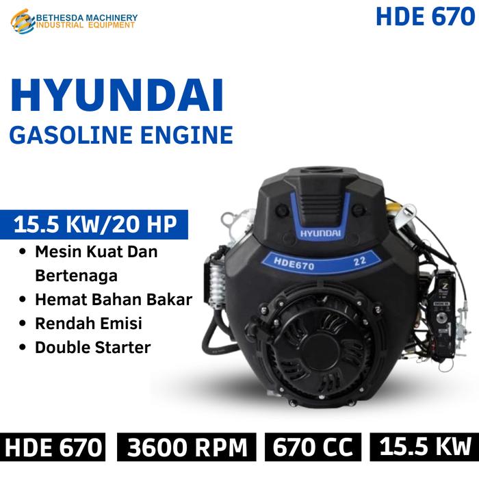 Jual Gasoline Engine Penggerak 20 HP Hyundai V twin Cylinder - HDE 670 ...
