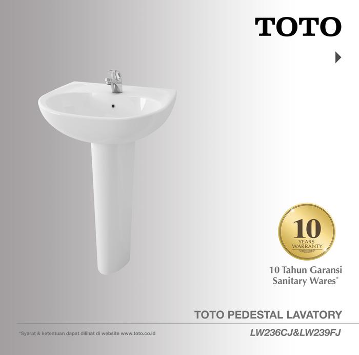 Promo TOTO Pedestal Lavatory 1 Tap Hole / Wastafel LW236CJ/LW239FJ ...