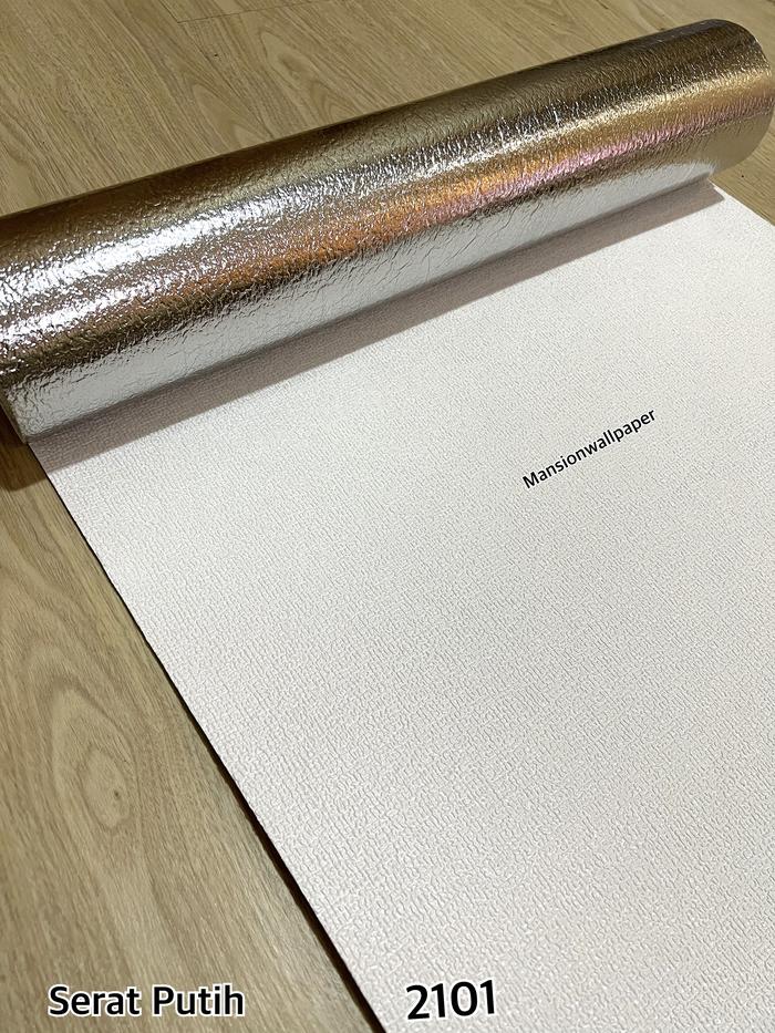 Jual Wallpaper Sticker Dinding Linen Lapis Alumunium Polos Putih Biru ...