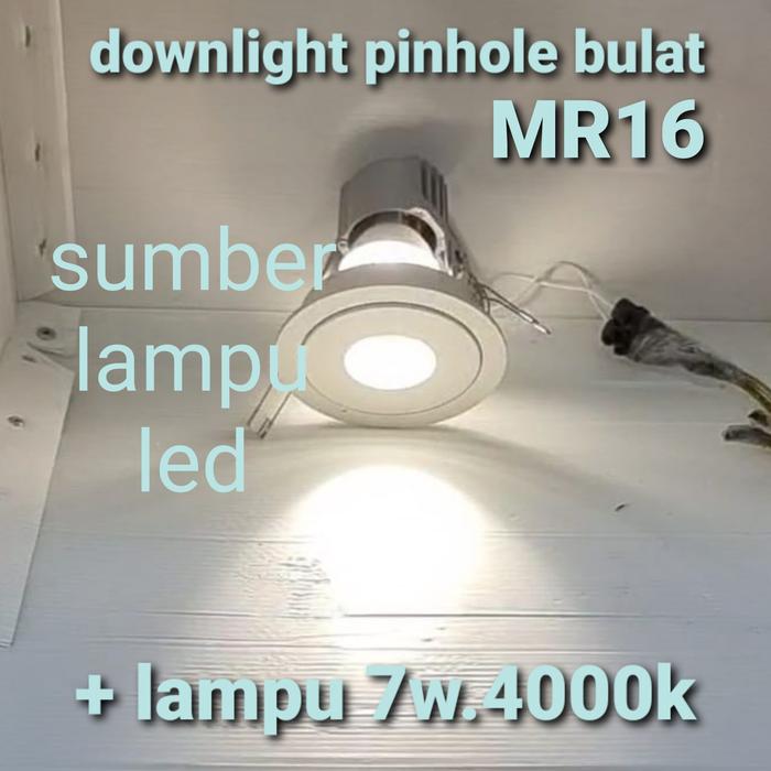Jual downlight pinhole mr16 led 3000k 7w 7watt / spot light mr16 led 7 ...