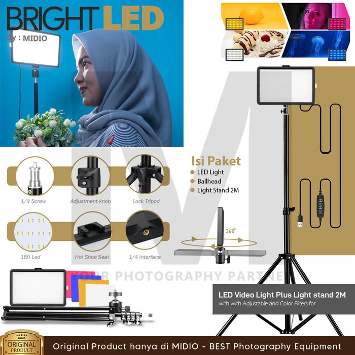 Jual BrightLED PTL01 Zoom LED Dimmable 5600K USB LED Game Streaming ...