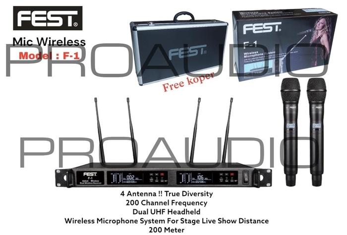 Jual MIC WIRELESS FEST F1 F 1 MULTI CHANNEL ORIGINAL 2 HANDLE - Kota ...