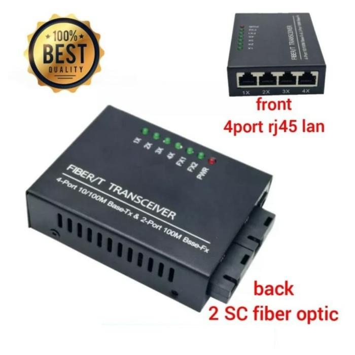 Jual Media Converter Fiber Optic 2Fo 4 LAN /Ethernet Switch FO2 4LAN SC ...