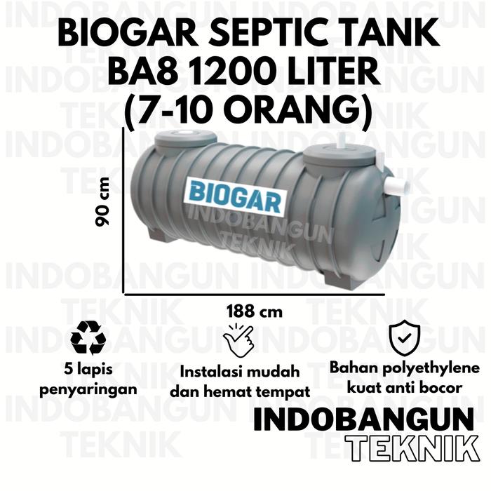 Jual Bio Septic Tank Biogar 1200 Liter (7-10 org) Septitank Bioaga ...