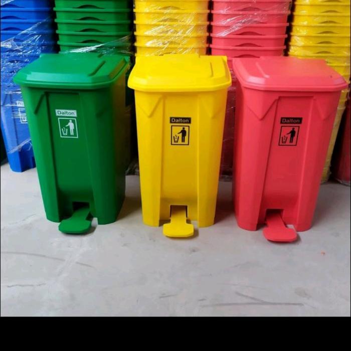 Jual dust bin tong sampah injek dalton 80 Liter, biru, merah, hijau ...