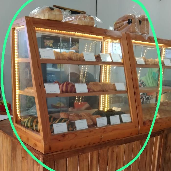 Jual meja lemeri dan etalase display food warung makan resto cafe roti ...