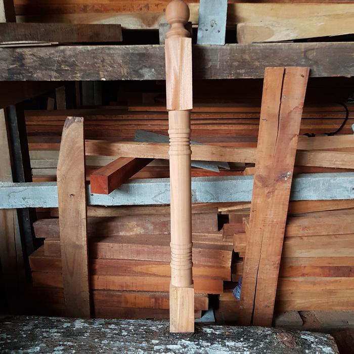Jual induk tiang pion pagar tangga kayu model rnc100cm - Kota Bandung ...