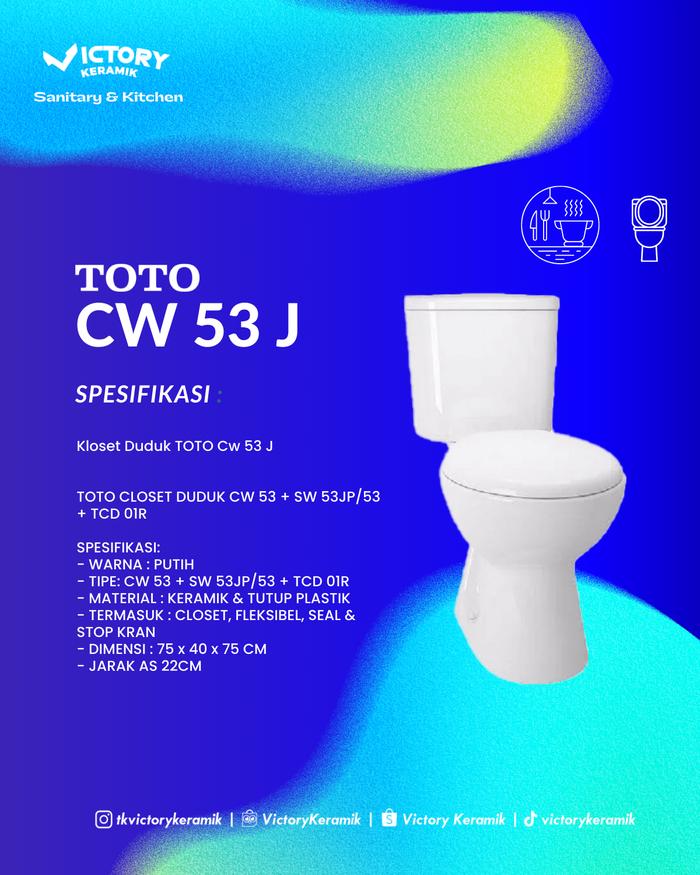 Jual CLOSET DUDUK MONOBLOK TOTO CW 53 J / KLOSET DUDUK TOTO - Kab ...