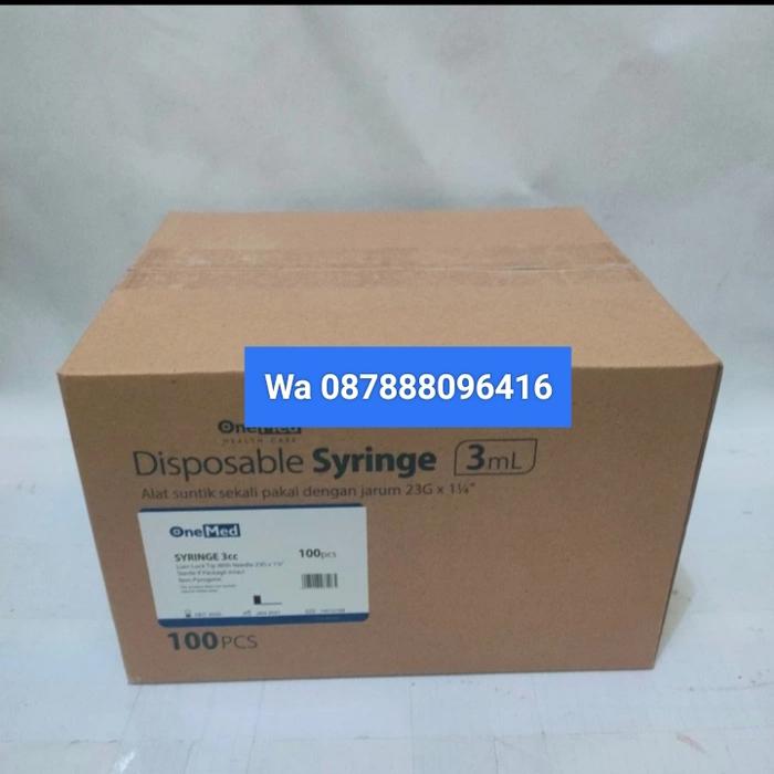 Jual spuit 3 cc onemed syringe 100 / spuit onemed 3 ml isi 100 ...