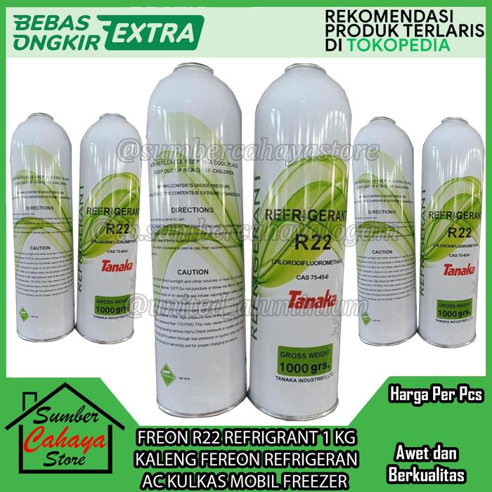 Jual FREON R22 REFRIGRANT 1 KG KALENG FEREON REFRIGERAN AC KULKAS ACE MOBIL - Kota Palembang ...