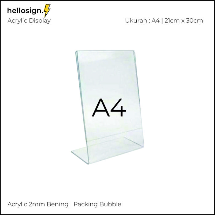 Jual Akrilik Display A4 | Tempat Brosur A4 | Acrylic Tent CardHolder ...