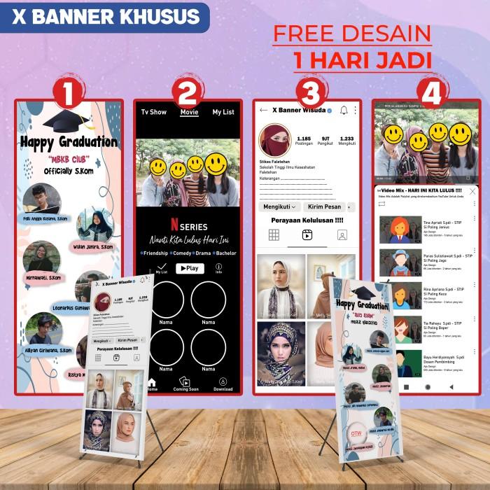 Jual X Banner Wisuda Wedding - Ulang Tahun Bahan Albatros Kertas ...