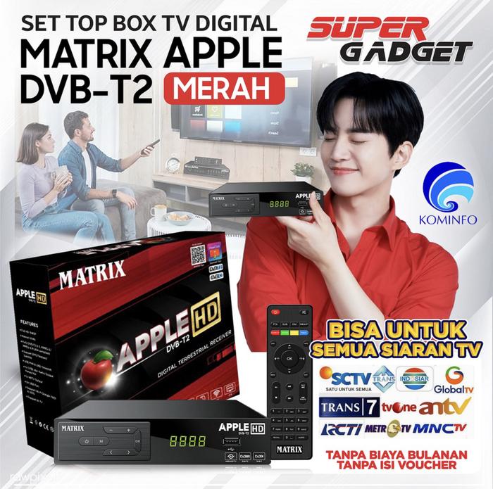 Jual READY SET TOP BOX RECEIVER TV DIGITAL MATRIX DVB T2 APPLE MERAH HD ...