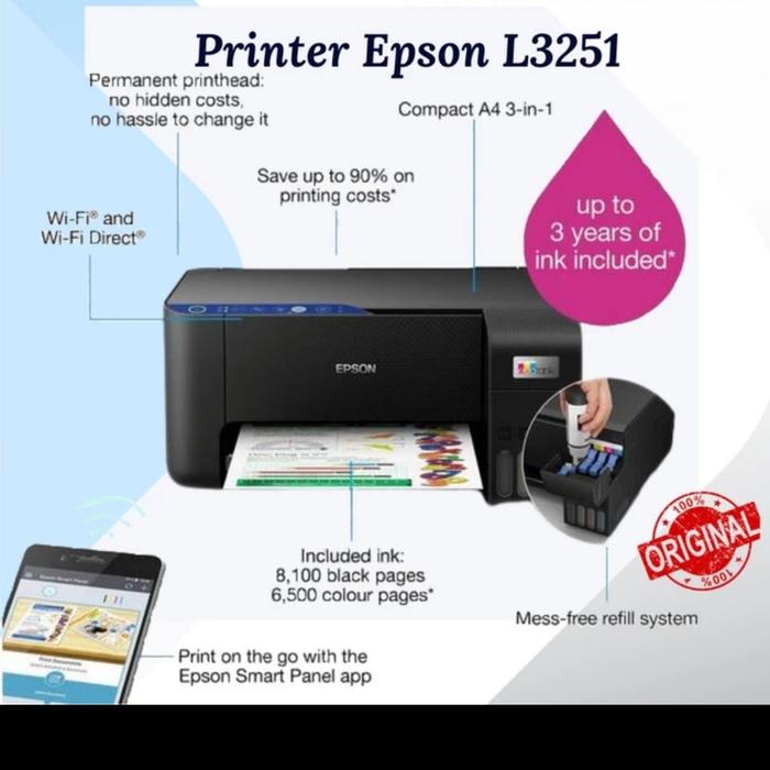 Jual Printer Epson L3251 Print Scan Copy All I One Wifi Epson l3251 ...