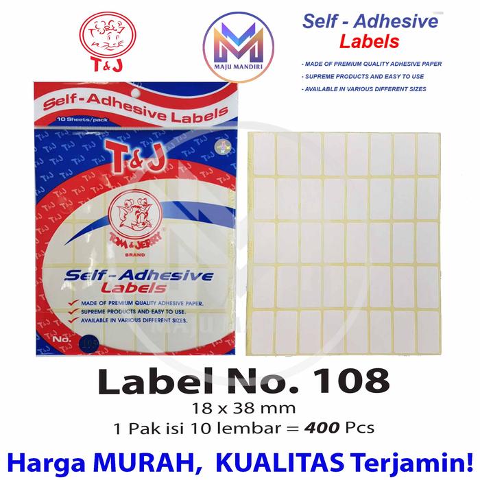 Jual Label Tom & Jerry Putih / Stiker TJ Nama Undangan / Labels Tom ...
