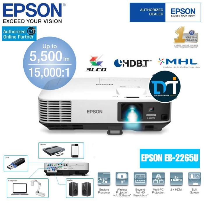 Promo Epson EB-2265U - WUXGA 5500 Ansi HDMI D-Sub 3LCD Projector I Proyektor Cicil 0% 3x ...
