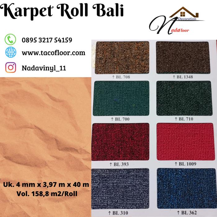 Jual Karpet Roll lantai Polos Karpet Bali Tebal 4 mm Harga Per meter ...