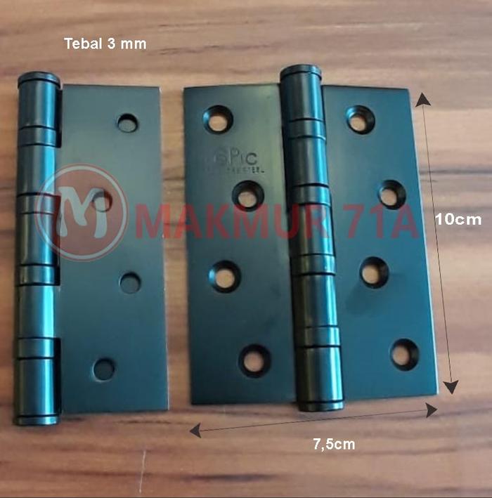 Jual Hinges / Engsel pintu atau jendela EPIC kupu BLACK HITAM - 4inch ...