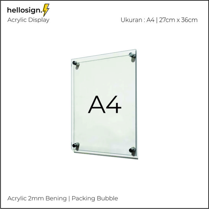 Jual Acrylic Display Wall Poster | Frame | Bingkai Display Akrilik A4 ...