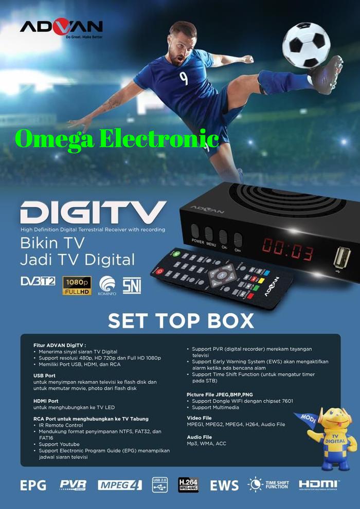 Jual ADVAN DIGITV DVBT2 Full HD 1080p Set Top Box TV Digital Receiver ...