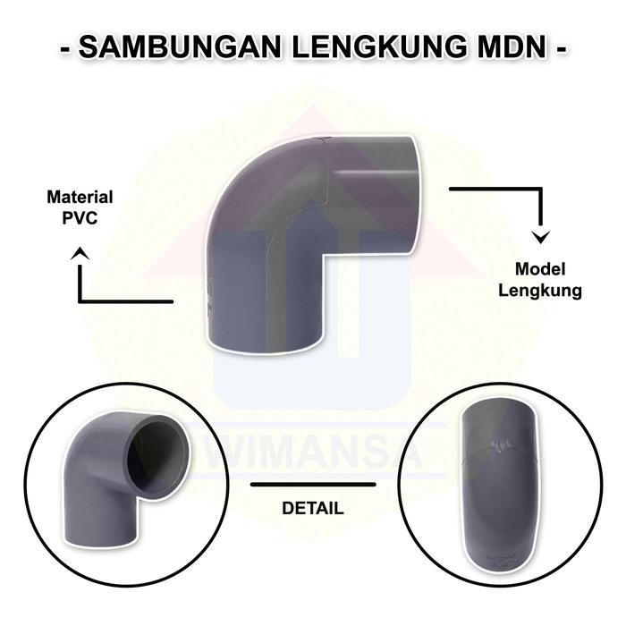 Jual SAMBUNGAN PIPA PVC LENGKUNG 1 INCH MDN - PENYAMBUNG PIPA - Kota ...