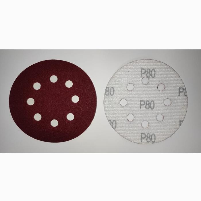 Jual Amplas Bulat Velcro 5" 8 Lubang Grit #80 Tempel Sanding Pad 5 inch ...