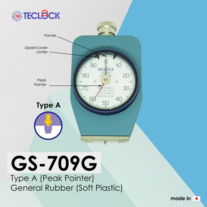 Jual Teclock - Durometer Hardness Tester Shore A, Type: GS-709G ...